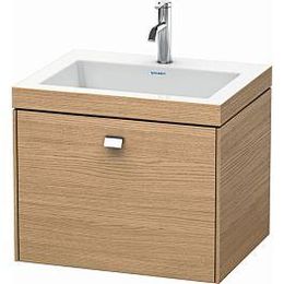 Duravit Brioso c-bonded Waschtisch mit Unterbau BR4600O1052, 60x48 cm Europ. Eiche/Chrom, 1 Hahnl.