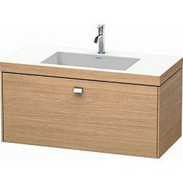 Duravit Brioso c-bonded Waschtisch mit Unterbau BR4602O1052, 100x48cm Europ. Eiche/Chrom, 1 Hahnl.