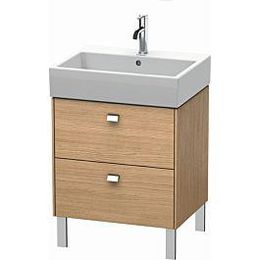 Duravit Brioso Waschtischunterbau BR443301052 584x459mm, Europ. Eiche, 2 Auszüge, Griff Chrom