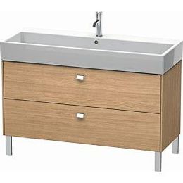 Duravit Brioso Waschtischunterbau BR443701052 1184x459mm, Europ. Eiche, 2 Auszüge, Griff Chrom