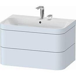 Duravit Happy D.2 Plus Möbelwaschtisch-Unterschrank HP4637E9797 77,5 x 49 cm, 2 Hahnlöcher, lichtblau seidenmatt, 2 Schubkästen