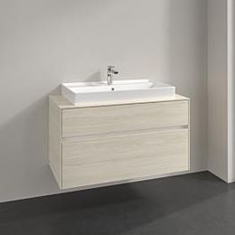 Villeroy & Boch Villeroy und Boch Collaro Waschtischunterschrank C020B0AA 100x54,8x50cm, Waschtisch mittig, LED-Beleuchtung 7,3 W, white oak