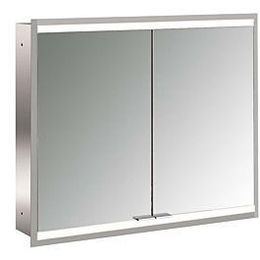 Emco prime Unterputz-Lichtspiegelschrank 949706234 800x730mm, 2-türig, aluminium/spiegel