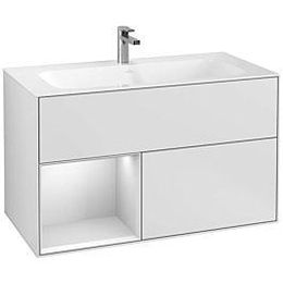 Villeroy & Boch Villeroy und Boch Finion Waschtischunterschrank G030MTMT 99,6x59,1cm, Wandbeleuchtung, Regal links White matt lacquer, White matt lacquer