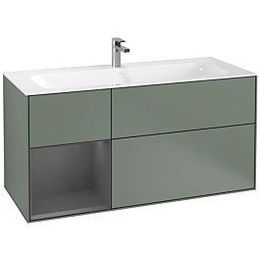 Villeroy & Boch Villeroy und Boch Finion Waschtischunterschrank G060GKGM 119,6x59,1cm, Emotion, Regal links Anthracite matt, Olive Matt Lacquer