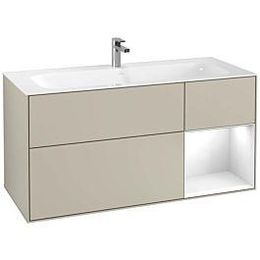 Villeroy & Boch Villeroy und Boch Finion Waschtischunterschrank G070GFHH 119,6x59,1cm, Emotion, Regal rechts Glossy white lacquer, Sand Matt Lacquer