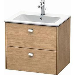 Duravit Brioso Waschtischunterbau BR410101052 620x553, Europäische Eiche, 2 Auszüge, Griff Chrom