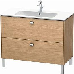 Duravit Brioso Waschtischunterbau BR440301052 1020x479mm, Europ. Eiche, 2 Auszüge, Griff Chrom