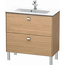 Duravit Brioso Waschtischunterbau BR440701052 820x389mm, Europ. Eiche, 2 Auszüge, Griff Chrom