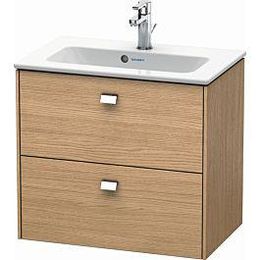 Duravit Brioso Waschtischunterbau BR411001052 Compact 620x553 Europ. Eiche, 2 Ausz., Griff Chrom