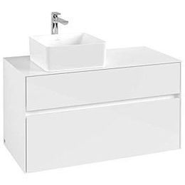 Villeroy & Boch Villeroy und Boch Collaro Waschtischunterschrank C03900DH 100 x 54,8 x 50 cm, Waschtisch links, Glossy White