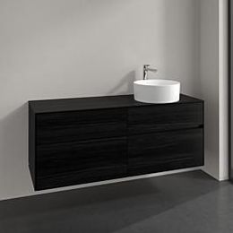 Villeroy & Boch Villeroy und Boch Collaro Waschtischunterschrank C04700AB 140x54,8x50cm, Waschtisch rechts, black oak