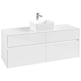 Villeroy & Boch Villeroy und Boch Collaro Waschtischunterschrank C04500DH 140 x 54,8 x 50 cm, Waschtisch mittig, Glossy White