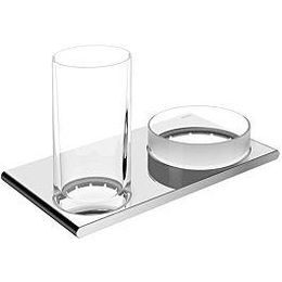 KEUCO Edition 400 Doppelhalter 11554039000 Bronze gebürstet, für Glas und Ablageschale