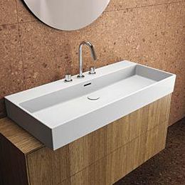 Ideal Standard Extra Waschtisch T390301 mit 3 Hahnlöcher, mit Überlauf, 1000 x 450 x 150 mm, weiß