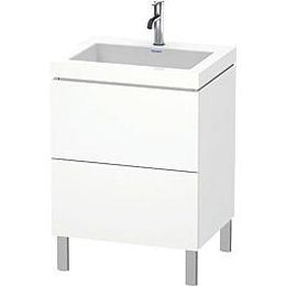 Duravit L-Cube Waschtisch-Unterschrank LC6936O1818 60 x48 cm, 1 Hahnloch, weiß matt, 2 Auszüge, bodenstehend