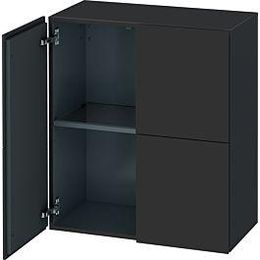 Duravit L-Cube Halbhochschrank LC117704949 Graphit Matt, 70 x 80 x 36,3 cm, 2 Türen