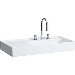 Laufen Kartell Waschtisch 8103394001111, 90x46cm weiß LCC, Ablage links, 1 Hahnloch, Saphirkeramik