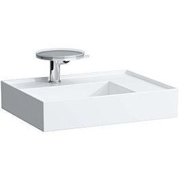 Laufen Kartell Waschtisch 8103340008151, 60x46cm, weiß, Ablage rechts, 2 Hahnlöcher, Saphirkeramik