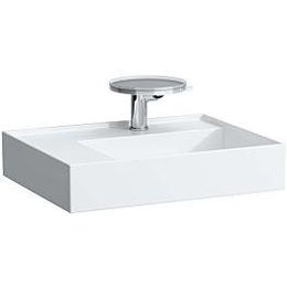 Laufen Kartell Waschtisch 8103354008151, 60x46cm, weiß LCC, Ablage links, 2 Hahnl., Saphirkeramik