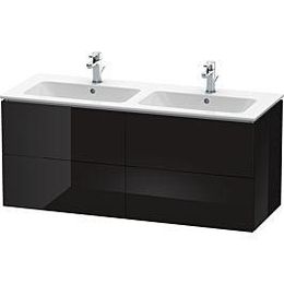 Duravit L-Cube Waschtischunterbau LC625904040 Schwarz Hochglanz, 129x55x48,1cm, 4 Schubladen