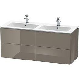 Duravit L-Cube Waschtischunterbau LC625908989 Flannel Grey Hochglanz, 129x55x48,1cm, 2 Auszüge