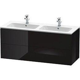 Duravit L-Cube Waschtischunterbau LC625804040 Schwarz Hochglanz, 129x55x48,1cm, 2 Schubladen