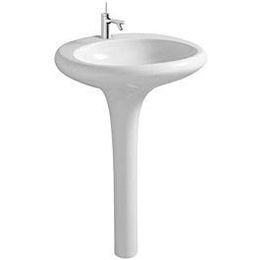 Vitra Istanbul Waschtisch 4261B403-0041 60,5x61,5cm, integrierte Standsäule, ohne Überlauf/Hahnloch mittig, weiß VC