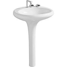 Vitra Istanbul Waschtisch 4261B403-0871 60x61,5cm, integrierte Standsäule, ohne Überlauf/3 Hahnlöcher, weiß VC