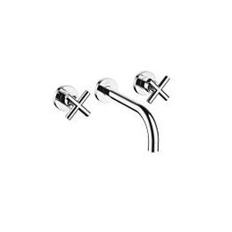 Dornbracht Waschtisch-Wandbatterie Tara. 367128920 chrom, Ausladung 190mm, Kreuzgriffe