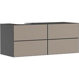 Hansgrohe Xevolos E Waschtischunterschrank 54238390 1370x555x550mm, 4 Schubladen, links, schiefergrau matt, bronze Struktur