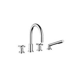 Dornbracht Wannen-4-Loch-Armatur Tara. 2751289200 chrom, Wannenrandmontage, Kreuzhebel