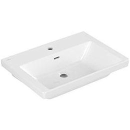 Villeroy & Boch Villeroy und Boch Subway 3.0 Schrank-Waschtisch 4A706501 65x47cm, mit 1 Hahnloch/mit Überlauf, weiß