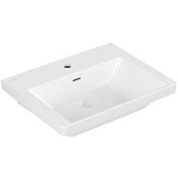 Villeroy & Boch Villeroy und Boch Subway 3.0 Schrank-Waschtisch 4A706GRW 60x47cm, Unterseite geschliffen, mit 1 Hahnloch/mit Überlauf, stone white C-plus