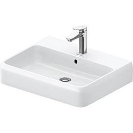 Duravit Qatego Waschtisch 2382600000 60 x 47 cm, weiß Hochglanz, mit Hahnloch, Überlauf, Hahnlochbank