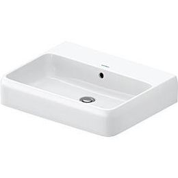 Duravit Qatego Waschtisch 2382600060 60 x 47 cm, weiß Hochglanz, ohne Hahnloch, mit Überlauf, Hahnlochbank