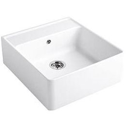 Villeroy & Boch Villeroy und Boch Spülstein Einzelbecken 632062RW Ablaufgarnitur, Exzenterbetätigung, Befestigungssatz, Stone White