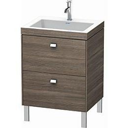 Duravit Brioso c-bonded Waschtisch mit Unterbau BR4700O1051, 60x48cm, Pine Terra/Chrom, 1 Hahnloch