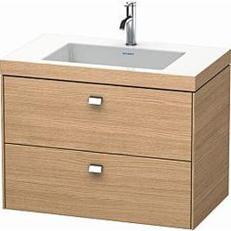 Duravit Brioso c-bonded Waschtisch mit Unterbau BR4606O1052, 80x48cm, Europ. Eiche/Chrom, 1 Hahnl.