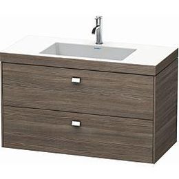 Duravit Brioso c-bonded Waschtisch mit Unterbau BR4607O1051, 100x48cm, Pine Terra/Chrom, 1 Hanloch