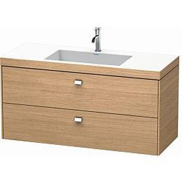 Duravit Brioso c-bonded Waschtisch mit Unterbau BR4608O1052 120x48cm, Europ. Eiche/Chrom, 1 Hahnl.