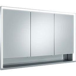 KEUCO Royal Lumos Spiegelschrank 14315171304 1200 x 735 x 165 mm, Wandeinbau, silber-eloxiert, Spiegelheizung, 3 kurze Türen