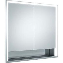 KEUCO Royal Lumos Spiegelschrank 14317171304 700 x 735 x 165 mm, Wandeinbau, silber-eloxiert, Spiegelheizung, 2 kurze Türen