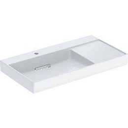 Geberit One Waschtisch 505039001 90x48,4cm, ohne Überlauf, weiß KeraTect/Blende weiß, mit Hahnloch links