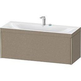 Duravit XViu Waschtisch-Unterschrank XV4612EB111C 120x48cm, 1 Auszug, 2 Hahnlöcher, champagner matt, Rahmen C, eiche kaschmir