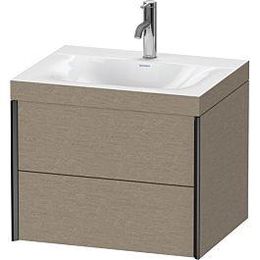 Duravit XViu Waschtisch-Unterschrank XV4614OB211C 60x48cm, 2 Schubkästen, 1 Hahnloch, schwarz matt, Rahmen C, eiche kaschmir