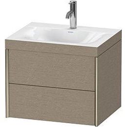 Duravit XViu Waschtisch-Unterschrank XV4614OB111C 60x48cm, 2 Schubkästen, 1 Hahnloch, champagner matt, Rahmen C, eiche kaschmir