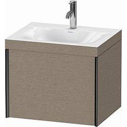 Duravit XViu Waschtisch-Unterschrank XV4609OB211C 60x48cm, 1 Auszug, 1 Hahnloch, schwarz matt, Rahmen C, eiche kaschmir