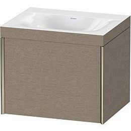 Duravit XViu Waschtisch-Unterschrank XV4609NB111C 60x48cm, 1 Auszug, ohne Hahnloch, champagner matt, Rahmen C, eiche kaschmir