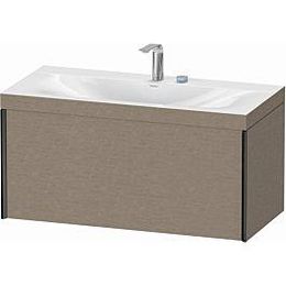 Duravit XViu Waschtisch-Unterschrank XV4611EB211C 100x48cm, 1 Auszug, 2 Hahnlöcher, schwarz matt, Rahmen C, eiche kaschmir